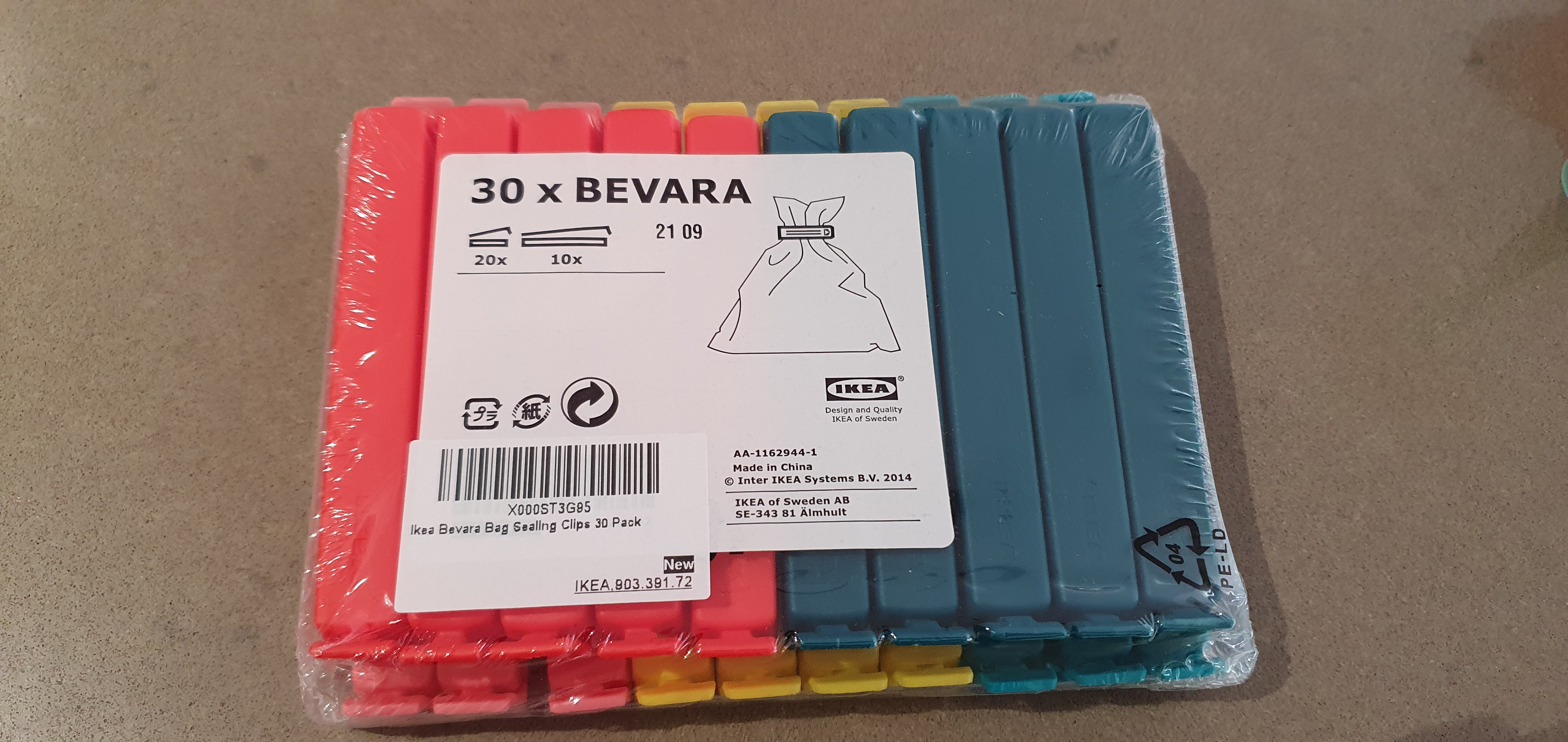 Ikea Bevara Bag Sealing Clips 30 Pack: Kitchen Storage & Organisation ...