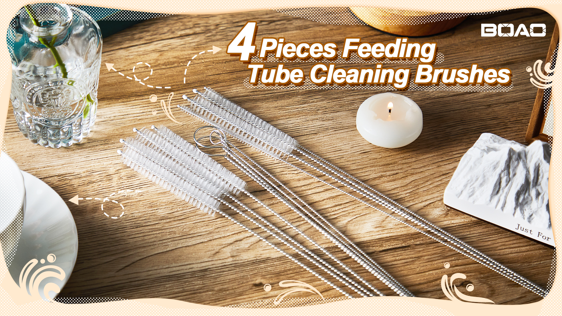 Feeding Tube Brush 40 Inch G Tube (Button) Or Naso Gastric Feeding