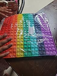 Amazon.com: Big Size Push Pop Fidget Toy, Big Rainbow pop, 256 Bubbles ...