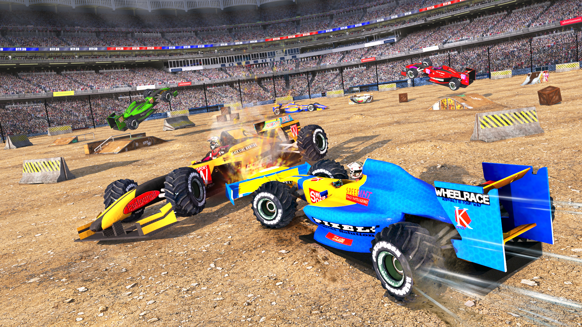 Formula Car Demolition Derby Game - Extreme Car Racing Stunts & Crash ...