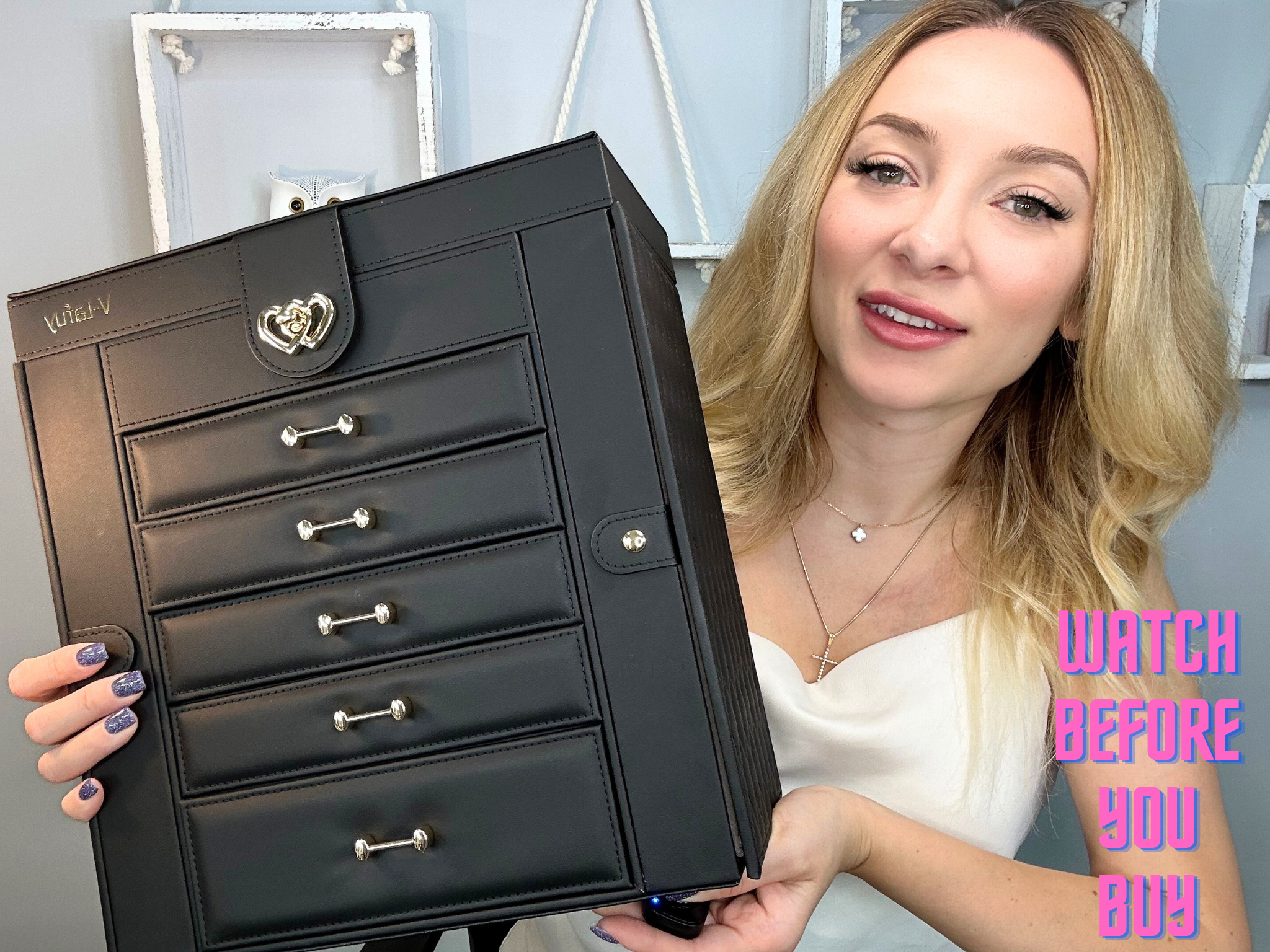Watch Watch Before You Buy V-LAFUY Large Jewelry Box,Jewelry Organizer ...