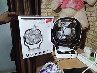 Buy Impex Rechargeable Table Fan with Dual Selection LED Light BREEZE ...