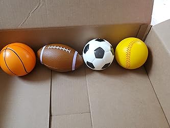 Amazon.com: Kiddie Play Set of 4 Balls for Toddlers 4" Soft Soccer Ball ...