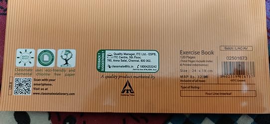 Classmate Note Book Soft Cover Four line - Interleaf (Left Side Page ...