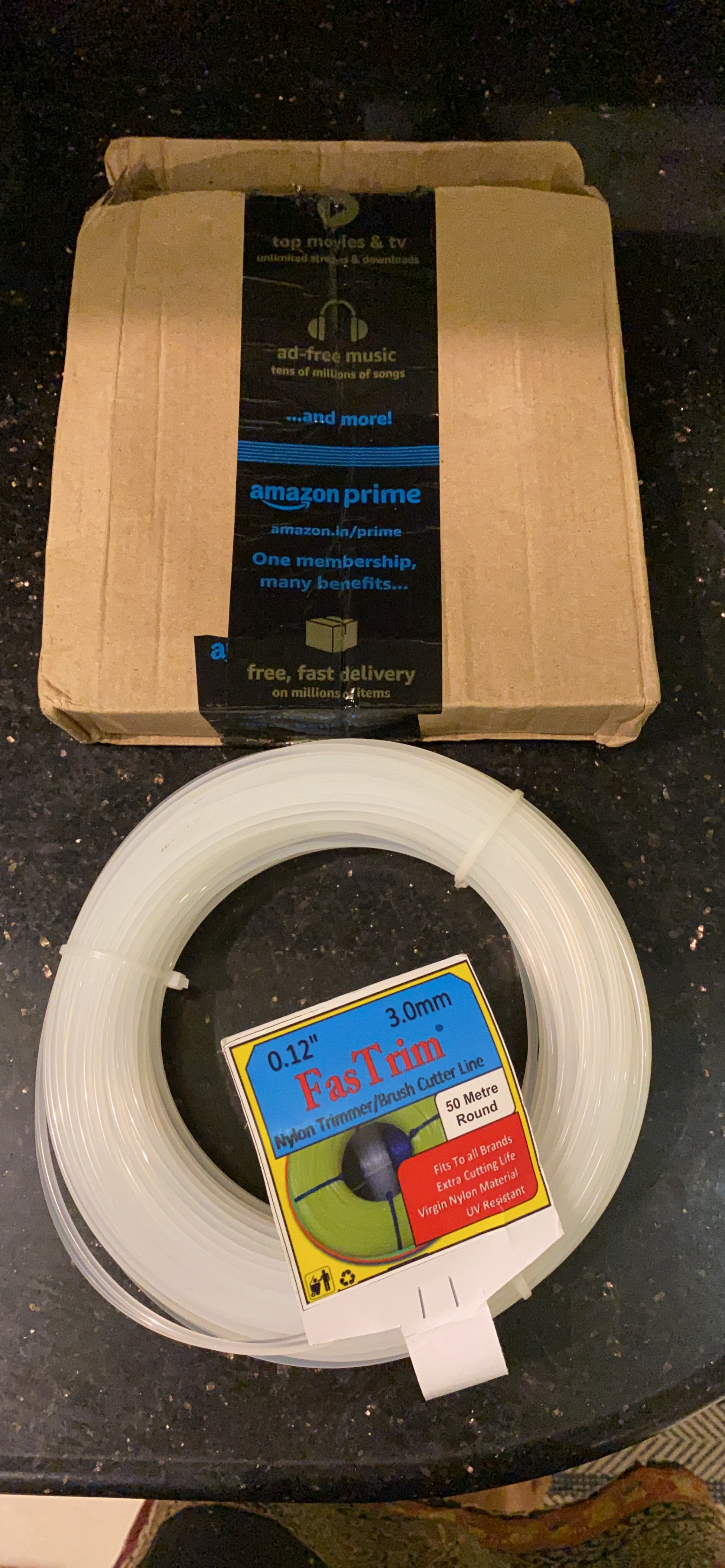 FASTRIM 3mm (0.12 inch) 50 metre Round/White/Grass Cutter/Nylon Trimmer ...
