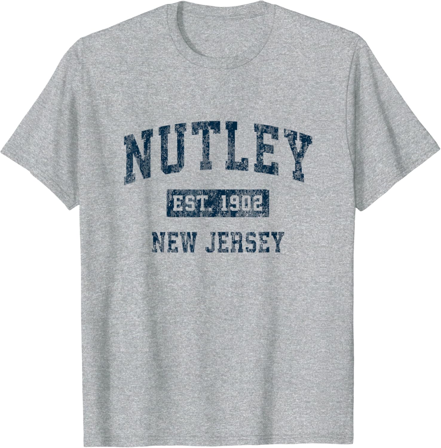 Amazon.com: Nutley New Jersey NJ Vintage Sports Design Navy Print T ...