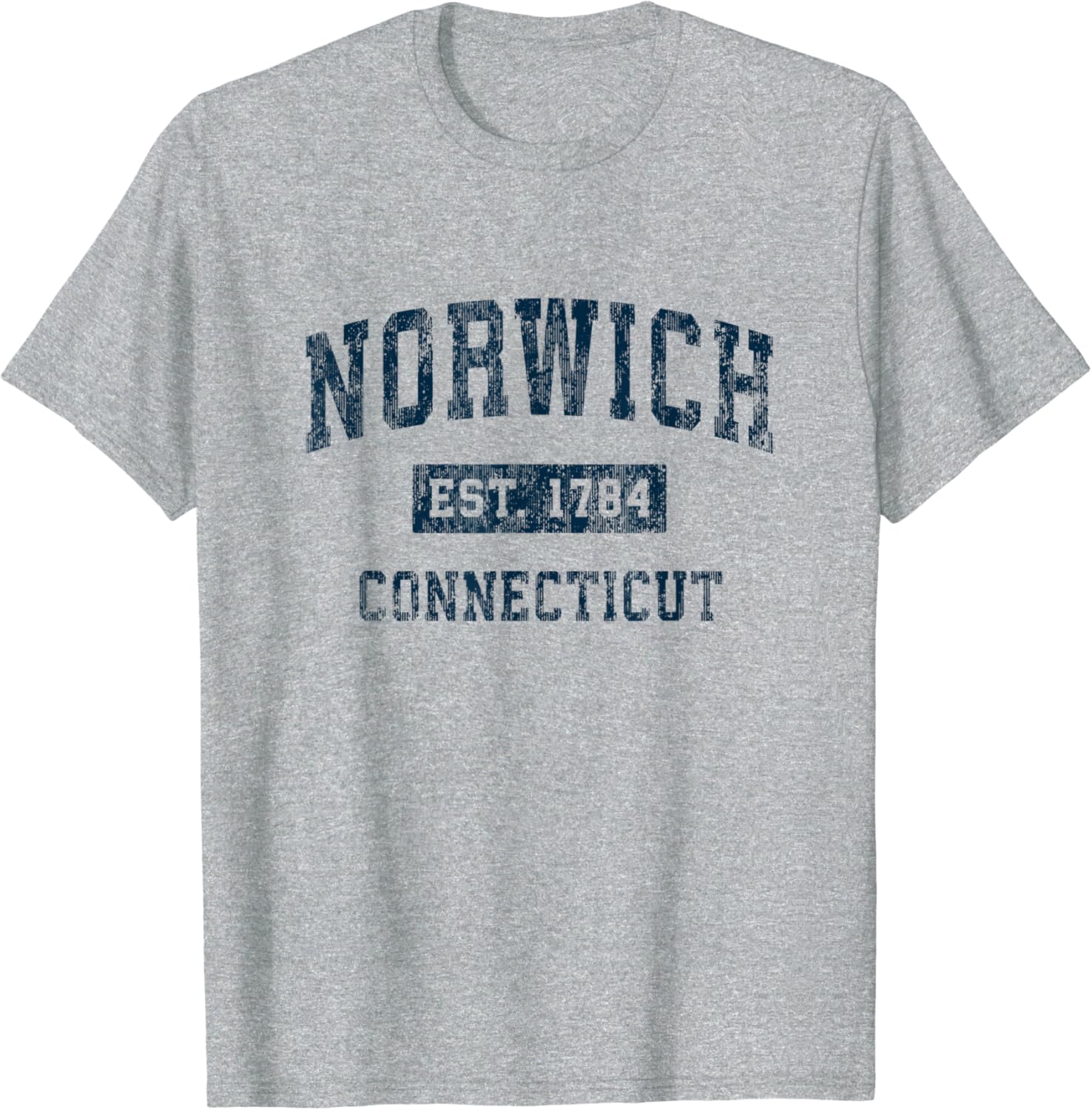 Amazon.com: Norwich Connecticut CT Vintage Sports Design Navy Print T ...