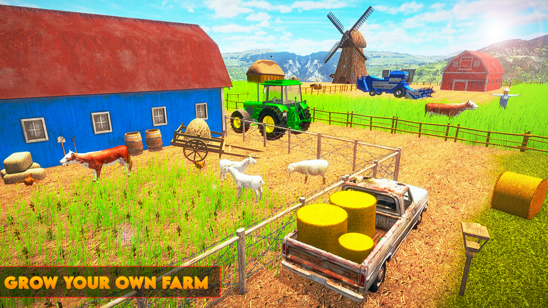 Mountain Farm Tractor Simulator Game: Village Farming Tractor Driving ...