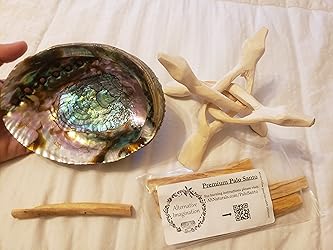 Amazon.com: Premium Abalone Shell with Natural Wooden Tripod Stand and ...