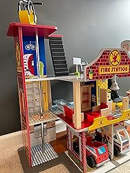 Amazon.com: KidKraft Deluxe Wooden Fire Rescue Play Set with Ambulance ...
