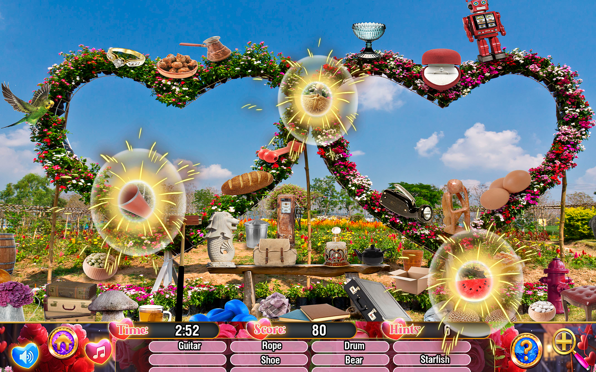 Hidden Objects Valentines Day - Heart Gardens Seek and Find Object ...