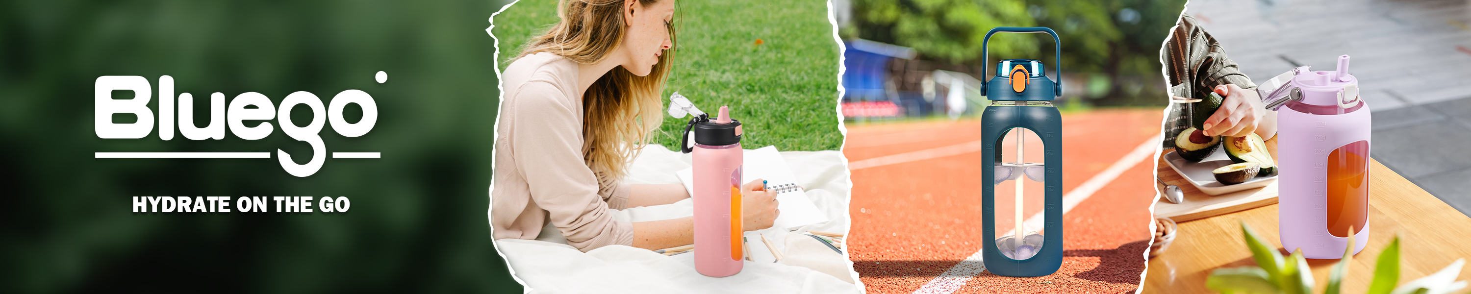 Amazon.co.uk: BLUEGO : Glass Water Bottles