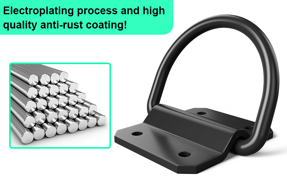 KAIZONPOT Trailer Tie Down Anchor Hooks, 6 PCS Heavy Duty D Rings 4500lbs Breaking Strength for ...