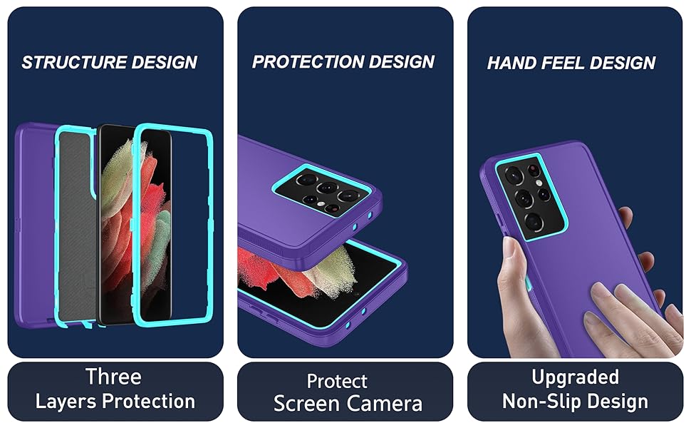 Amazon.com: ONOLA Phone Case for Samsung Galaxy S21 Ultra Case with HD Screen Protector, Heavy ...