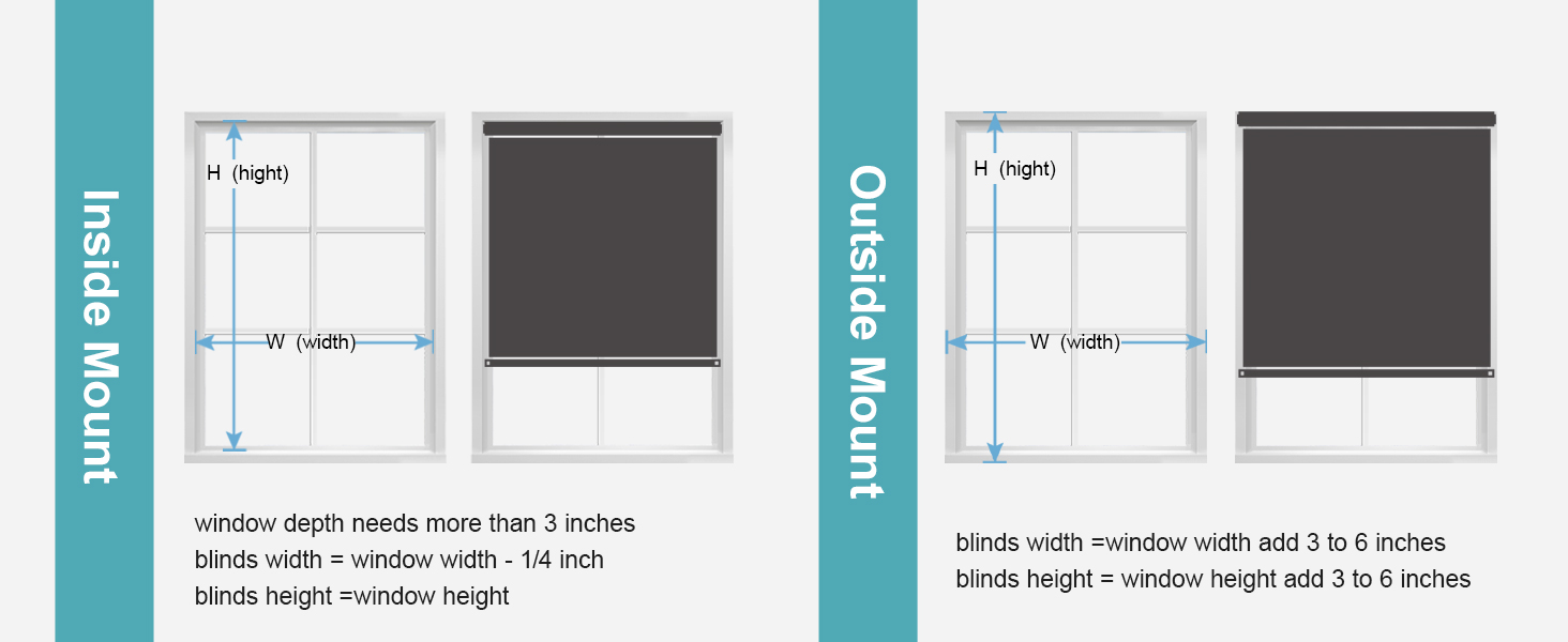 Amazon.com: MYshade Custom Blackout Roller Shades, Roller Blinds for ...