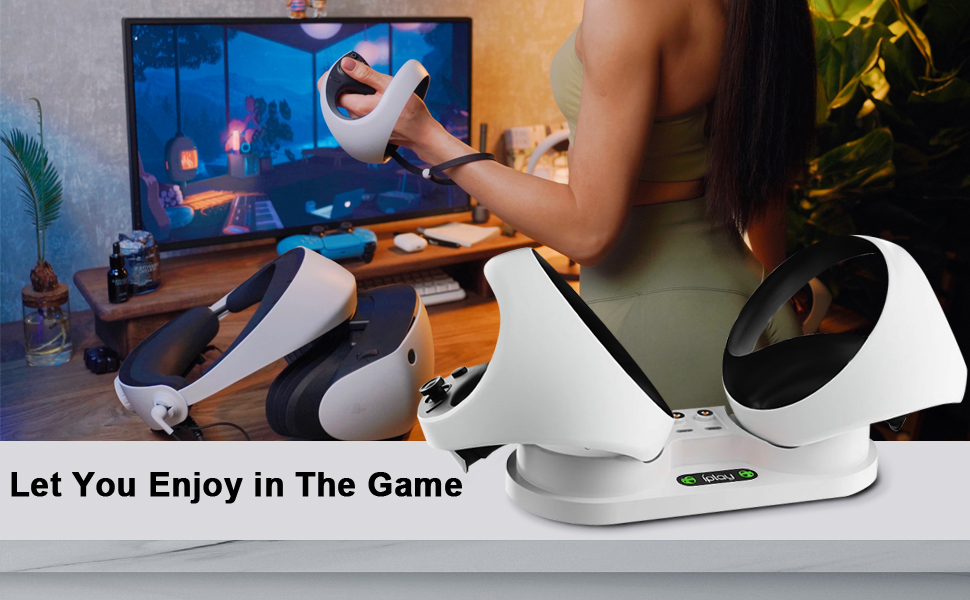 PSVR 2 Charging Station for PS5 VR2 Controller, Fast Charger Dock Stand with 2 Rechargeable Type ...