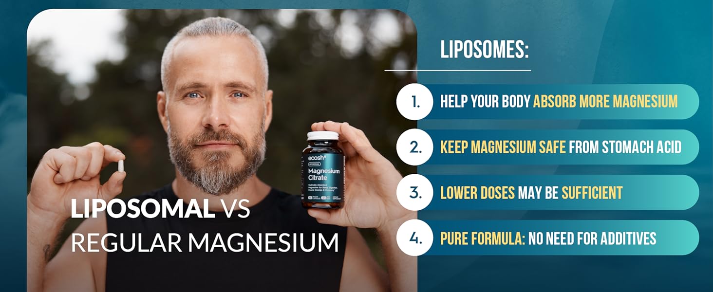 Amazon.com: Liposomal Magnesium Citrate Capsules — High Absorption Magnesium Supplement for ...