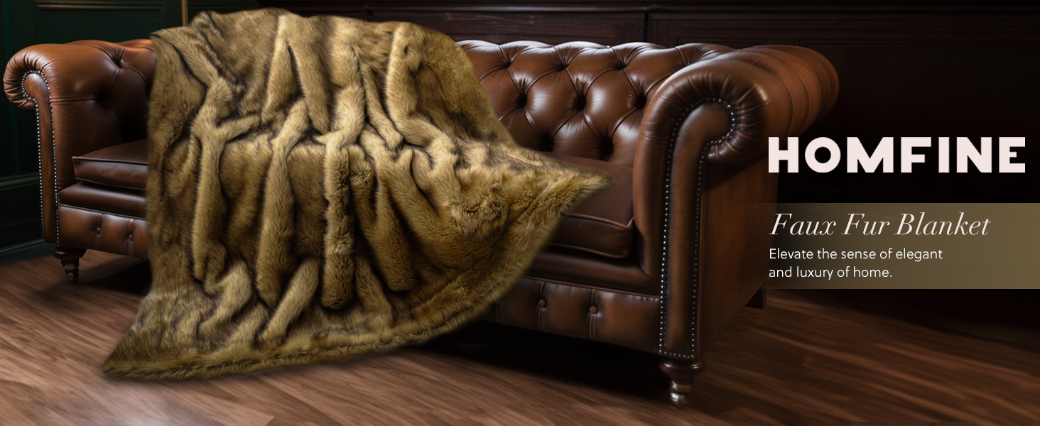 Amazon.com: HOMFINE Faux Fur Blanket - Throw Blanket for Bed, Sofa ...