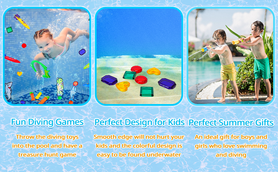 Yellcetoy Pool Toys for Kids, Swimming Diving Set with Storage Bag ...