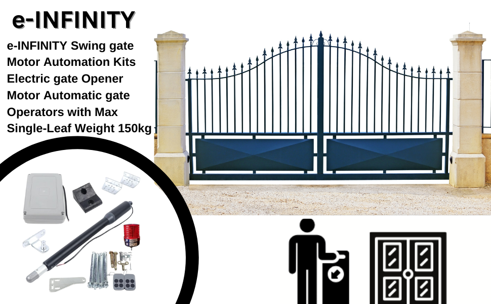 e-INFINITY Swing gate Motor Automation Kits Electric gate Opener Motor ...