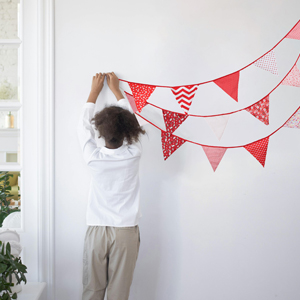 Amazon.com: 10M/32Ft Triangle Bunting Banner, 36 Pcs Cotton Fabric ...