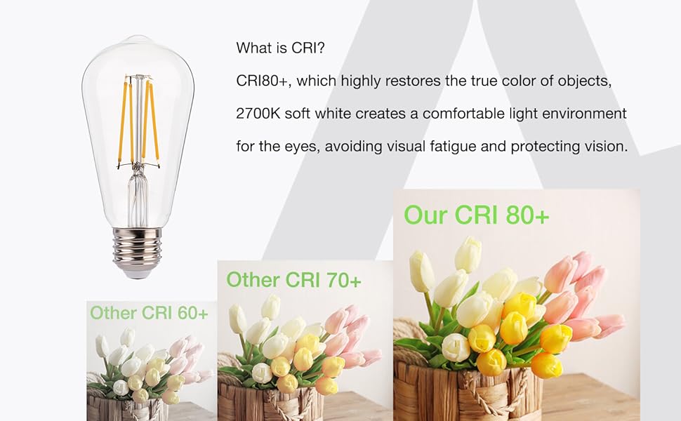 Anbujude Dimmable LED Edison Bulbs 100W Equivalent, 8W ST58 Vintage LED Filament Edison Light ...