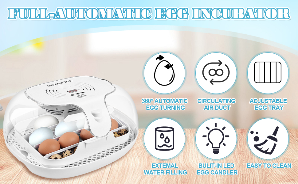 Amazon.com: Chicken Egg Incubator, 16 Eggs Incubators for Hatching Eggs with Automatic Turner ...