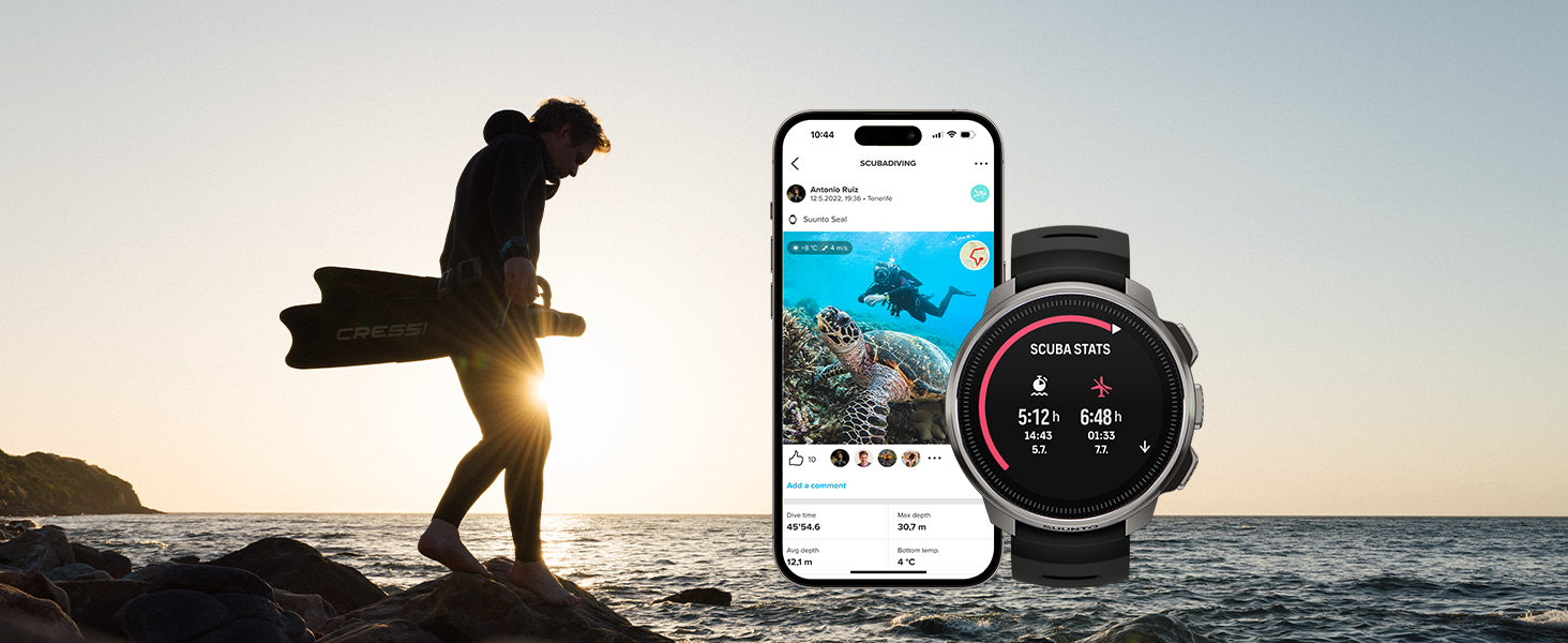Amazon.com: SUUNTO Ocean Dive Computer, GPS Multisport Watch for Training, Underwater Route ...