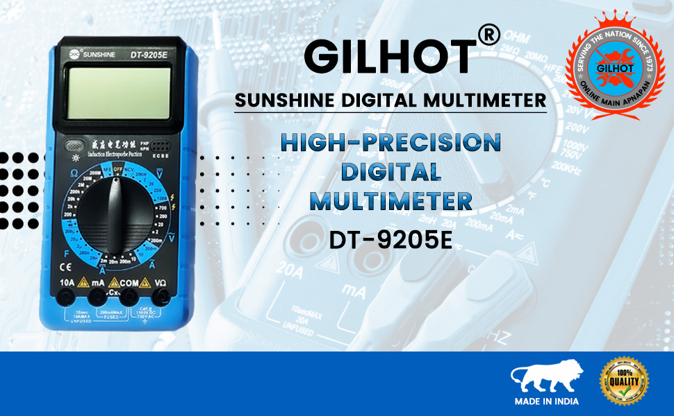 Gilhot DT-9205E Sunshine Digital Multimeter | AC/DC Voltage Current Resistance And Capacitance ...