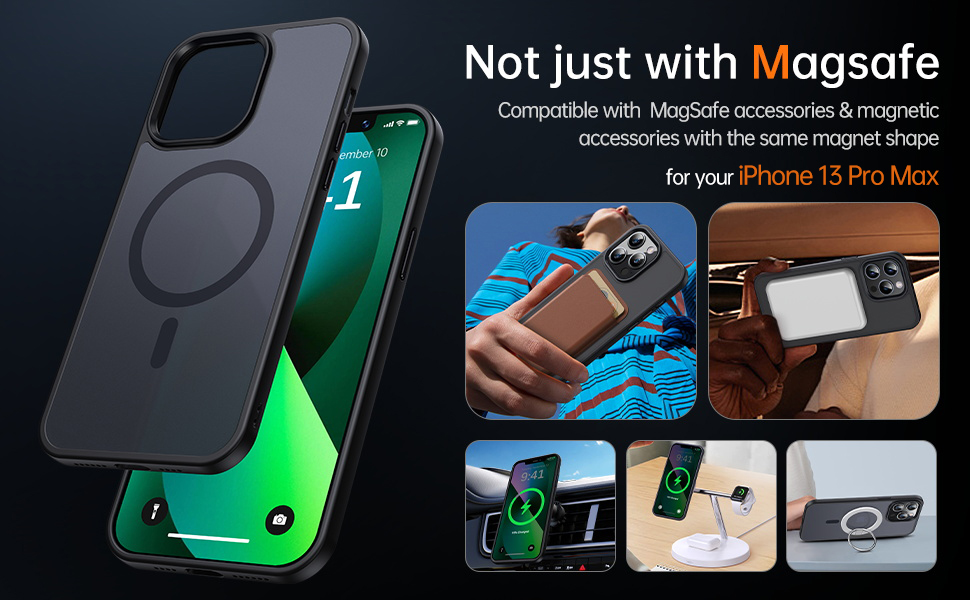 Amazon.com: Maozis Strong Magnetic Designed for iPhone 13 Pro Max Case, [Compatible with Magsafe ...