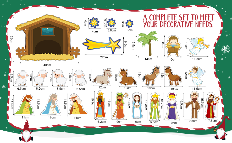 Amazon.com: 28 Pcs Christian Nativity Bulletin Board Set Religious ...