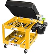 Amazon.com: FreekyFit Rolling Shop Stool for Garage with Casters, DO02-Adjustable Height 360 ...