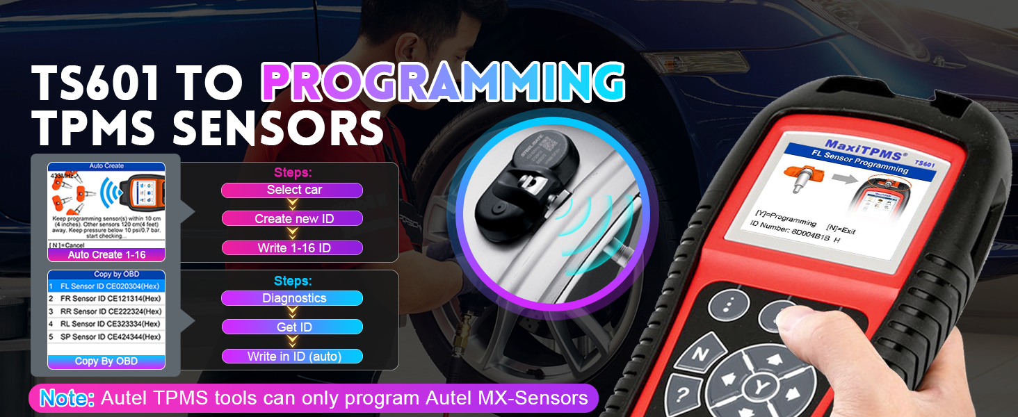 Autel Maxitpms Ts601 Scan Tool Tpms Programming Tool Check Engine Obd2 Scanner Tpms Relearn