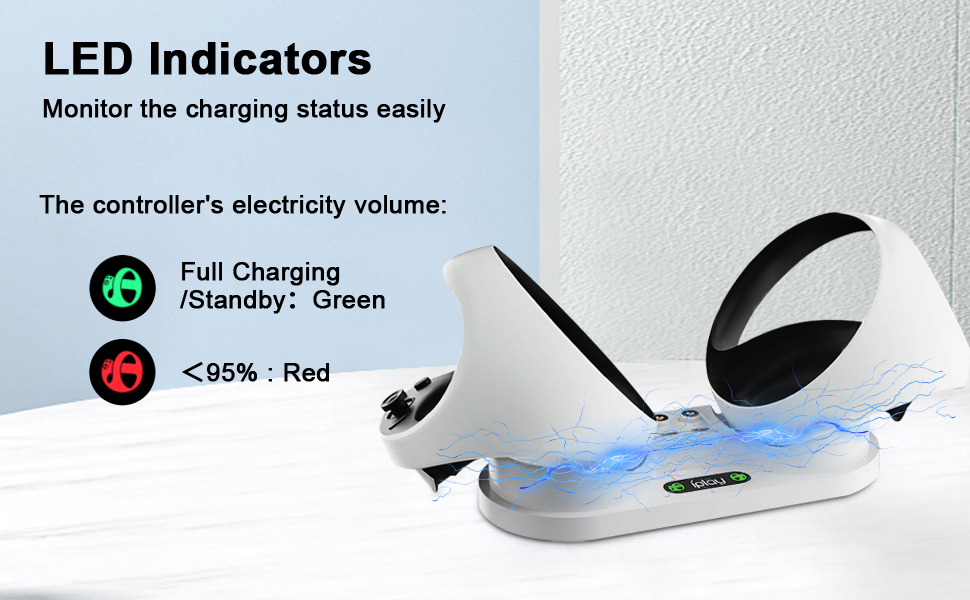 PSVR 2 Charging Station for PS5 VR2 Controller, Fast Charger Dock Stand with 2 Rechargeable Type ...