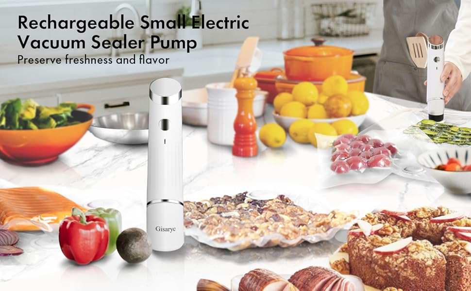 Amazon.com: Handheld Vacuum Sealer for Food, Portable Cordless Sealer with 30 Reusable Bags for ...