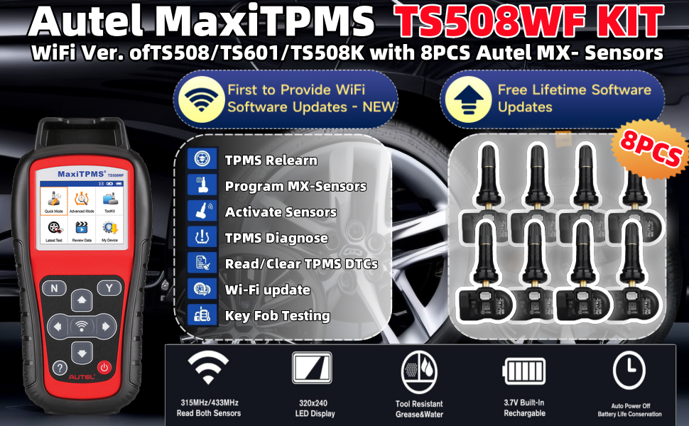 Amazon.com: Autel MaxiTPMS TS508WF Kit TPMS Programming Tool Upgrade of ...