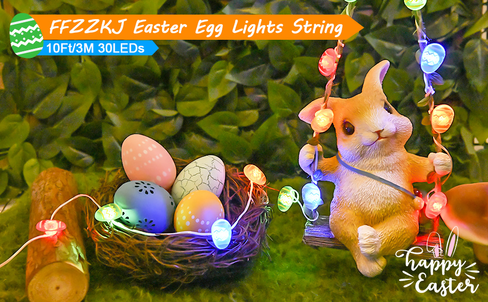 Amazon.com: FFZZKJ Easter Lights String Battery Operated with Timer ...