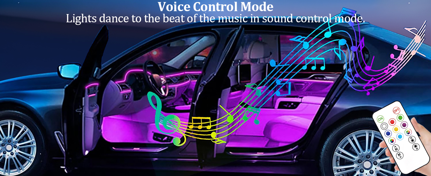 Amazon.com: 4 PCS Car Led Lights Interior,7 Colors Ambient Lighting Car Interior,USB ...