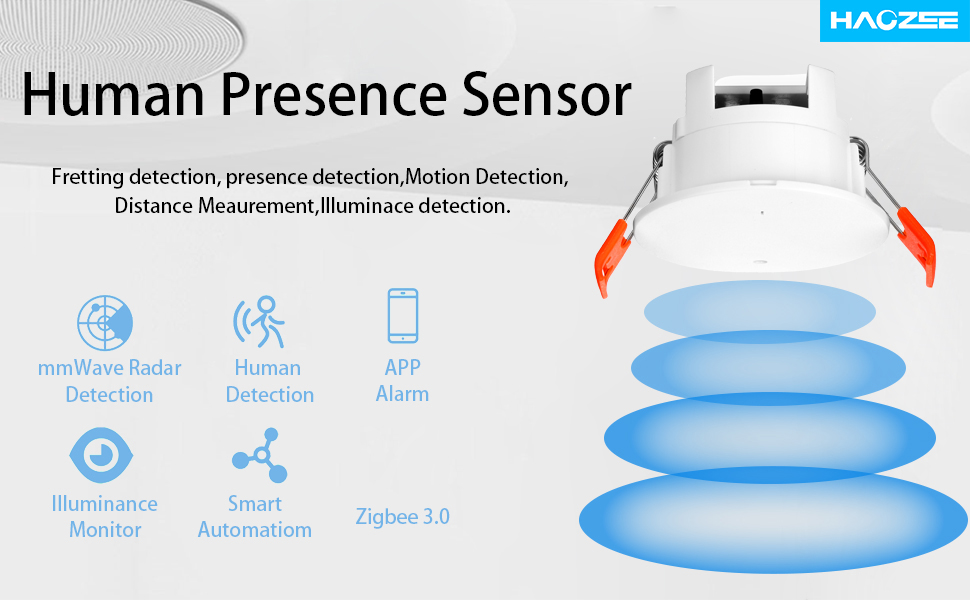 Haozee Smart Human Presence Detector,Zigbee Millimeter Wave Radar ...