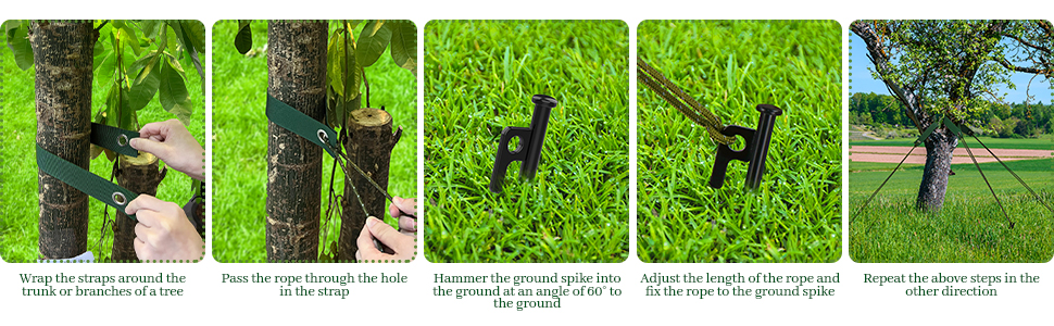 Amazon.com : 6 Packs Tree Stakes - Heavy Duty Steel Tree Stake ...