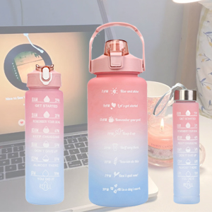 Amazon.com: Motivational Water Bottle with Straw 3 Pcs, 64oz 32oz 16oz ...