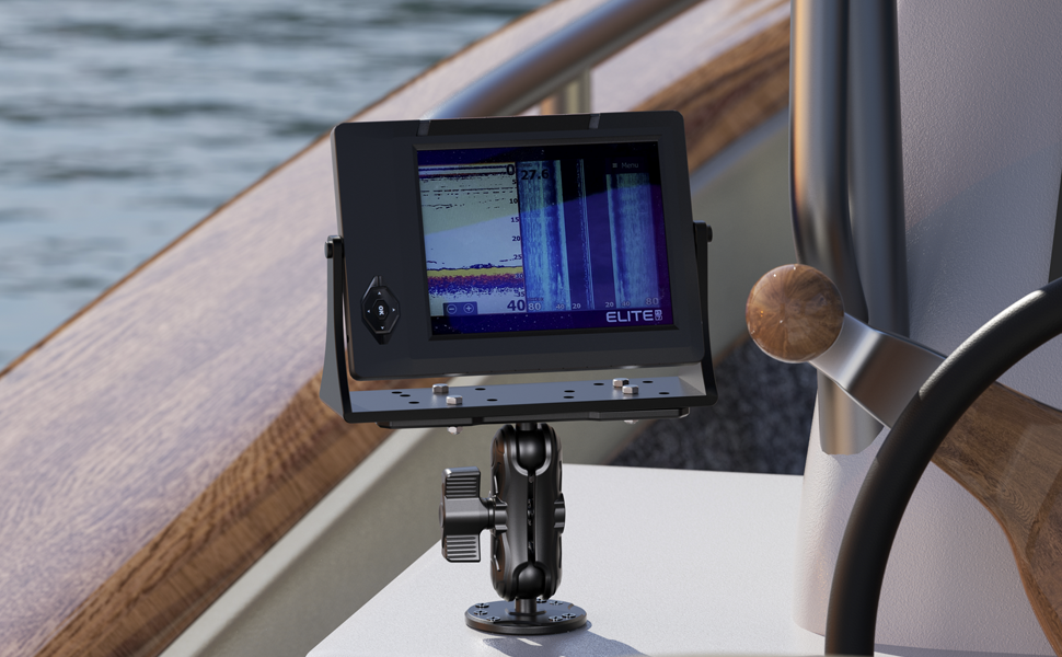 Amazon.com: VAZESWIN Aluminum Alloy Fish Finder Mount with B Size 1" Ball Rectangle Plate ...