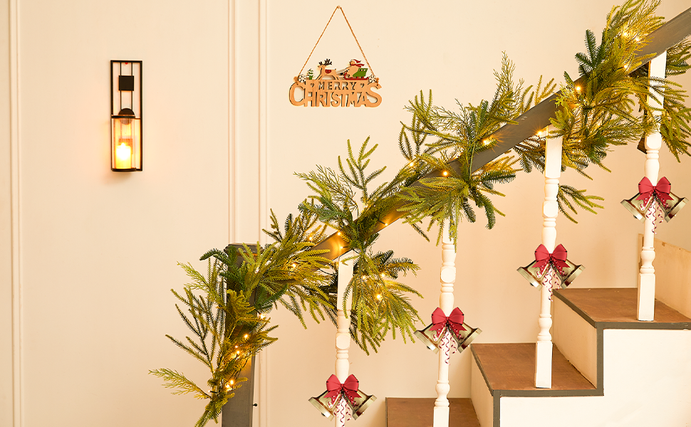 Amazon.com: EXKRAEFT 9FT Artificial Norfolk Pine Garland Realistic Christmas Garland Real Touch ...