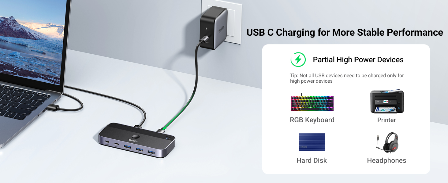 Amazon.com: UGREEN USB 3.0 Switch 2 Computers Sharing USB C & A Devices ...