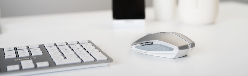 CHERRY GENTIX BT, Kabellose Bluetooth-Maus, Multi-Device-Funktion für bis zu 3 Geräte ...