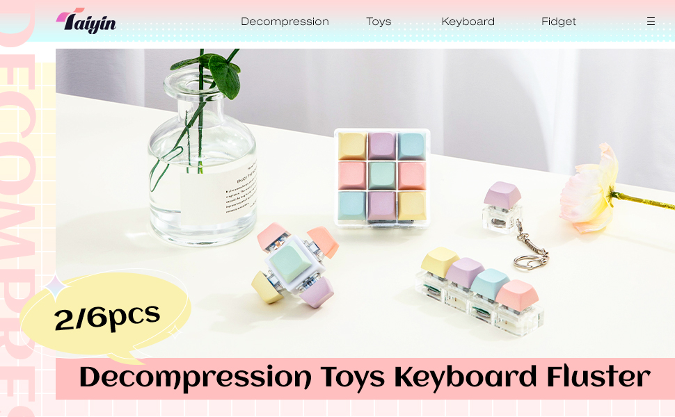 Amazon.com: Taiyin 4 Pcs Decompression Toys Keyboard Clicker Toy ...