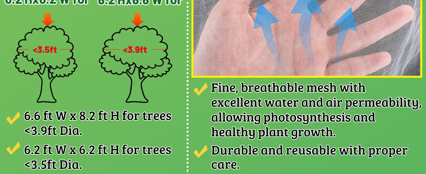 Amazon.com : Easy Installation Fruit Tree Netting with Zipper & Drawstring - 6.2x6.2ft Ultra ...