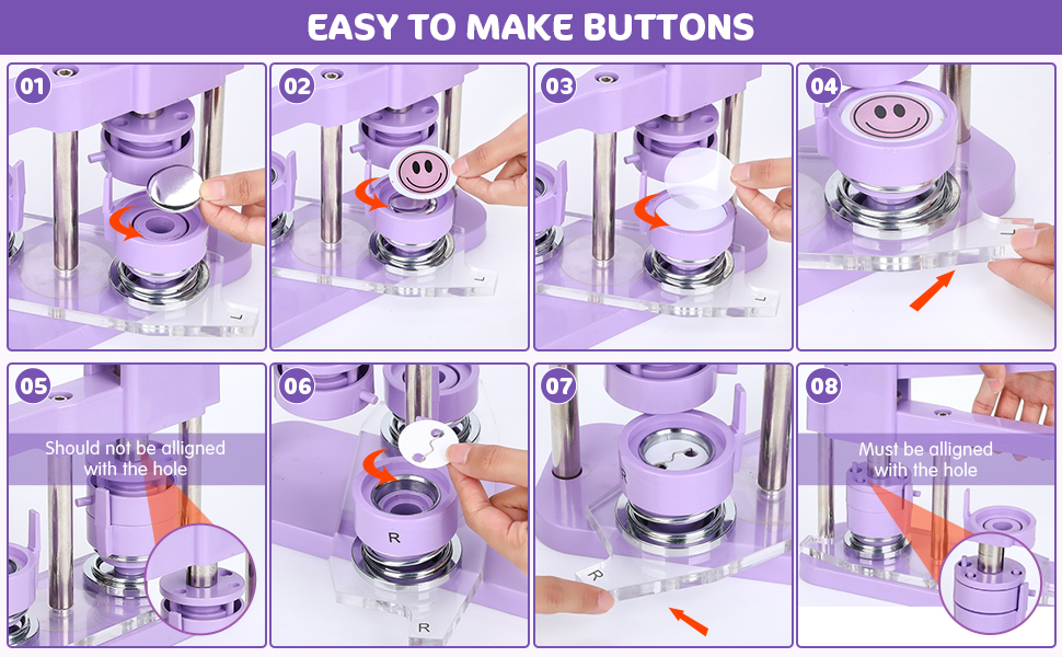 Amazon.com: Alldeer 1+1.25+2.25 Inch Button Maker Machine Multiple Sizes - Pin Making Kit for ...