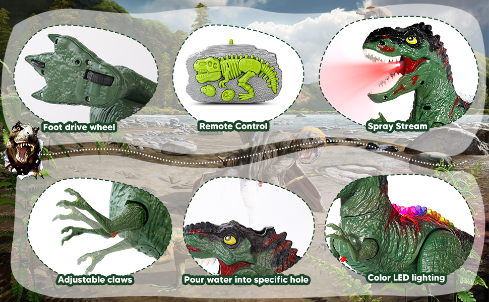 Amazon.com: Remote Control Dinosaur ,Realistic Dinosaur Toys for Kids 3-5,5-7,2.4GHZ ...