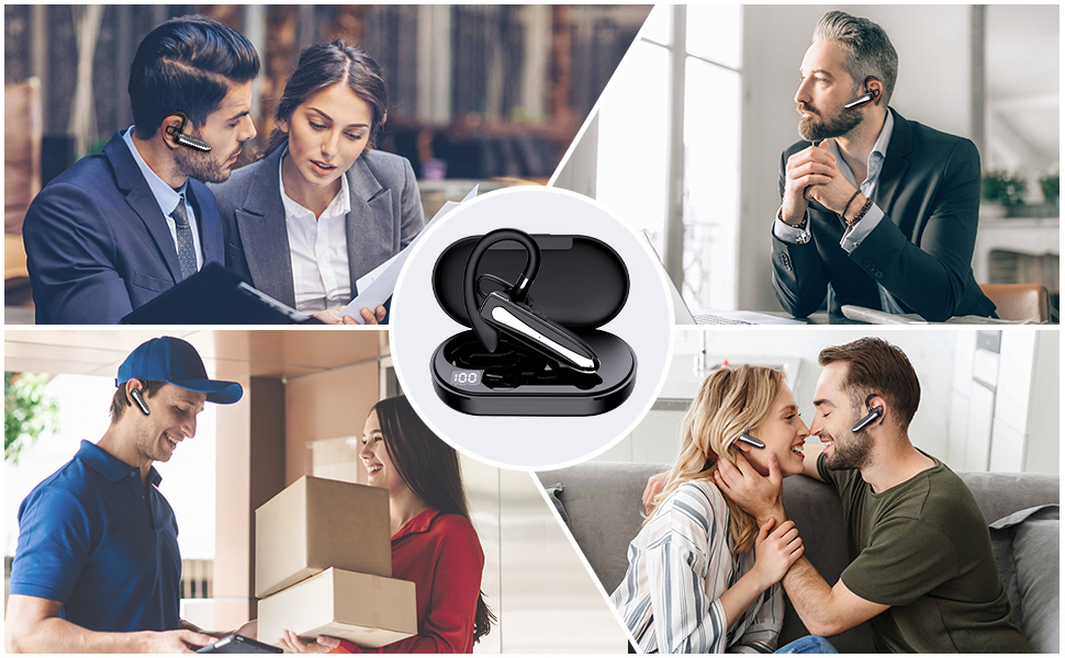 Amazon.com: EUQQ Bluetooth Headset Single Ear Business Earbuds, Microphone Noise Wireless ...